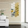 6 12pcs Hexagon Acrylic Mirror Wall Sticker Home Decor Diy Removable