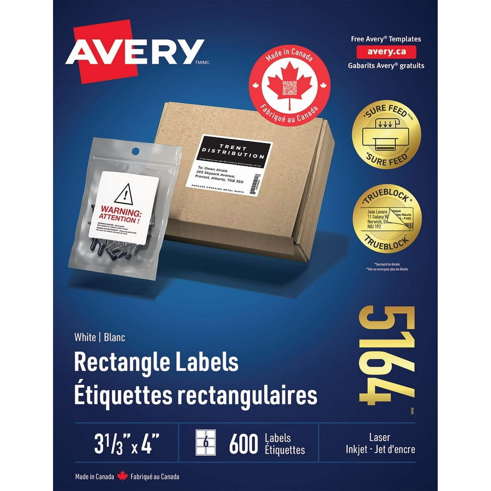Click here for Avery White Rectangle Labels With Sure Feed Techno... prices