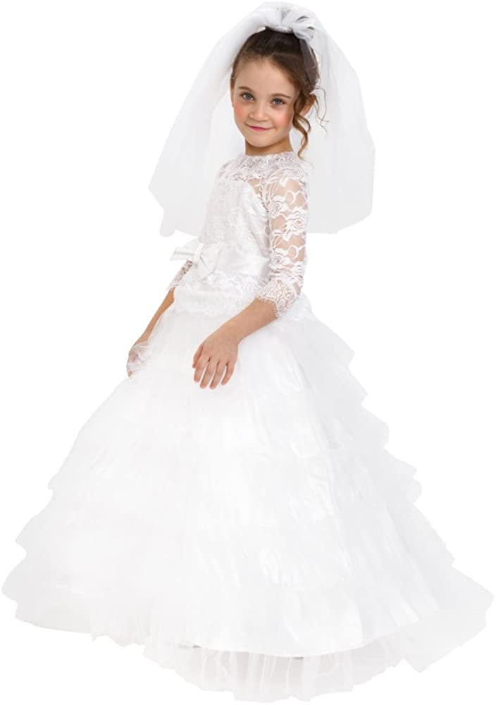 Dress Up America Girls Dreamy Bride Dress Little Girl Wedding Bridal ...
