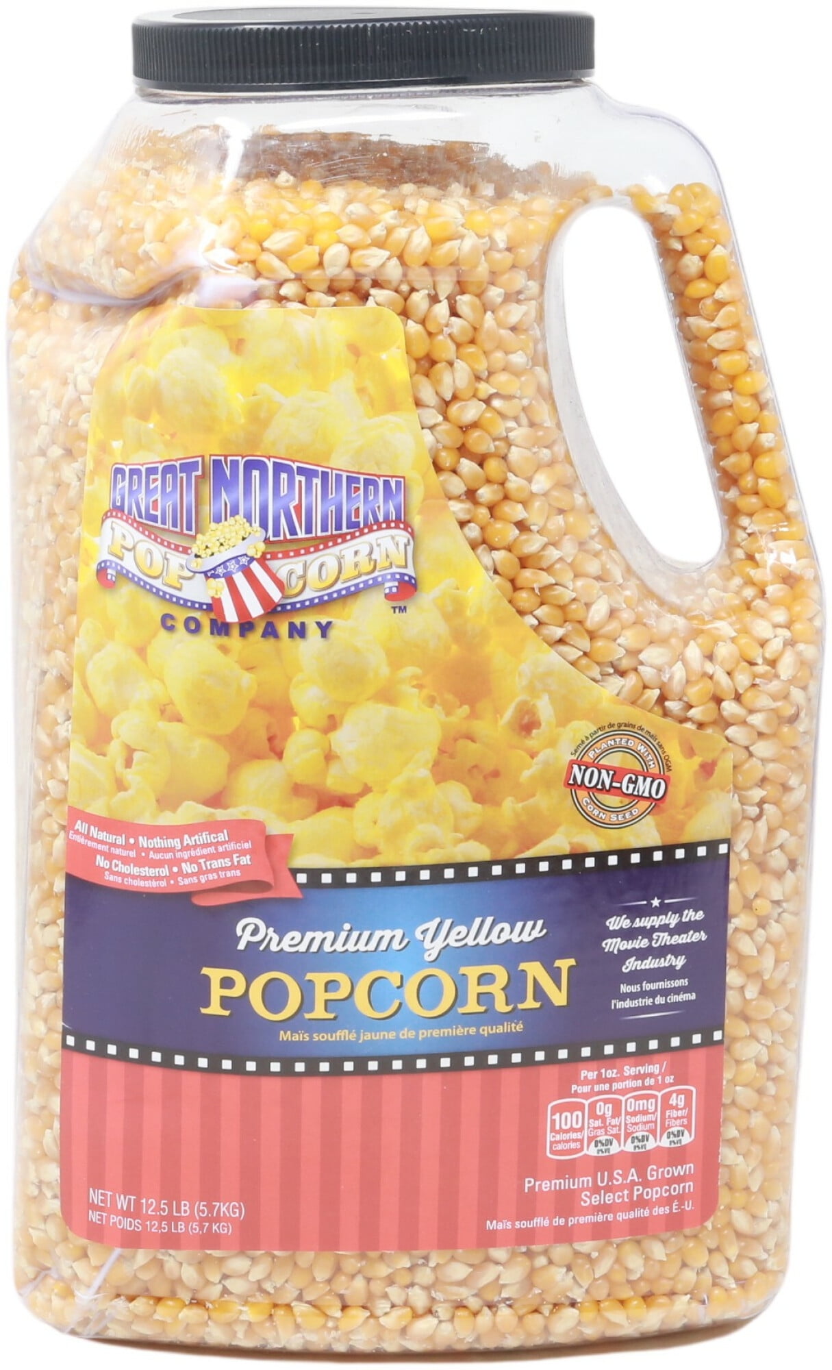 Great Northern Popcorn Premium Yellow Gourmet Popcorn, 12 Pound Jug ...