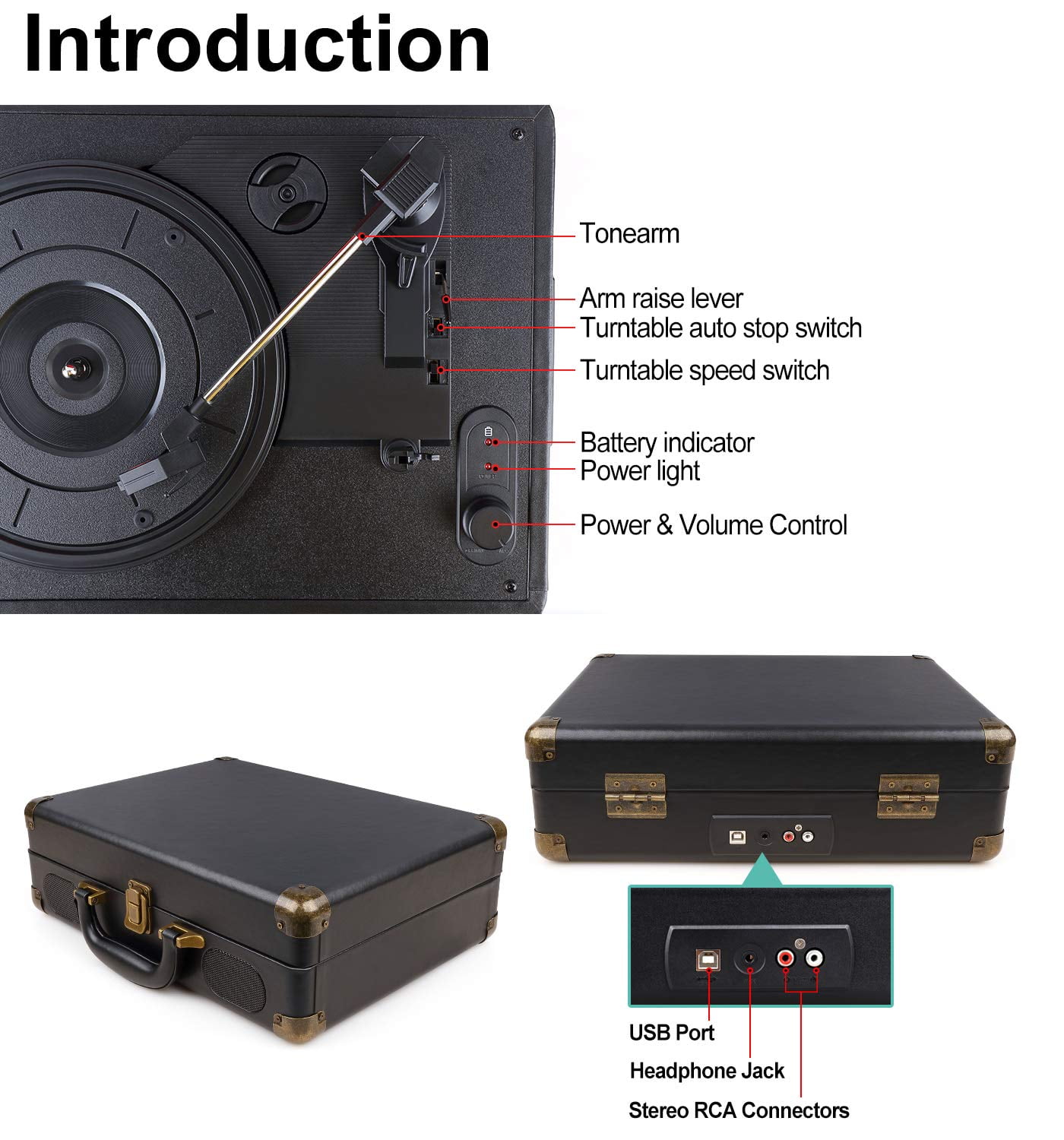 Battery Operated Portable Record Player