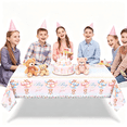 AUQ 2026 New 3Pcs Table Cloth Fun Teddy Bear Print Rectangle Tablecloth ...