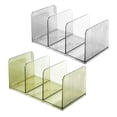 3-Compartment Acrylic Shelf Bookend, Space Saving Desk Organiser with ...