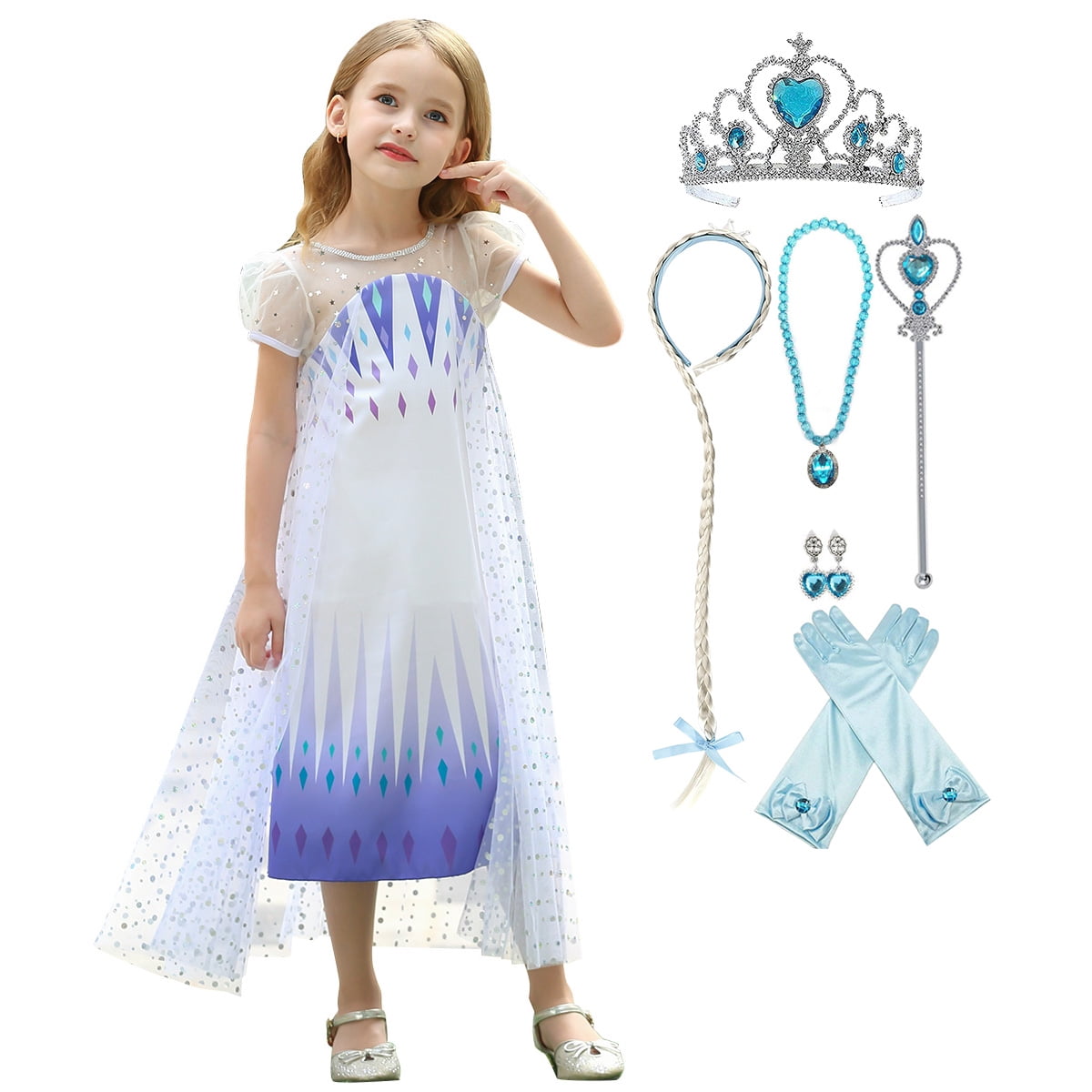 Elsa Dress Princess Costume for Girls Frozen 2 Sequin Cosplay Party ...