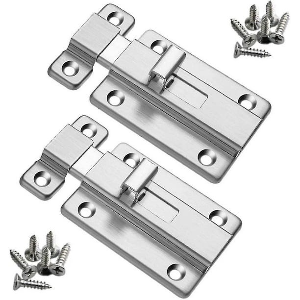 2 Pieces Door Bolts 4 Inch Stainless Steel Security Door Latches With ...