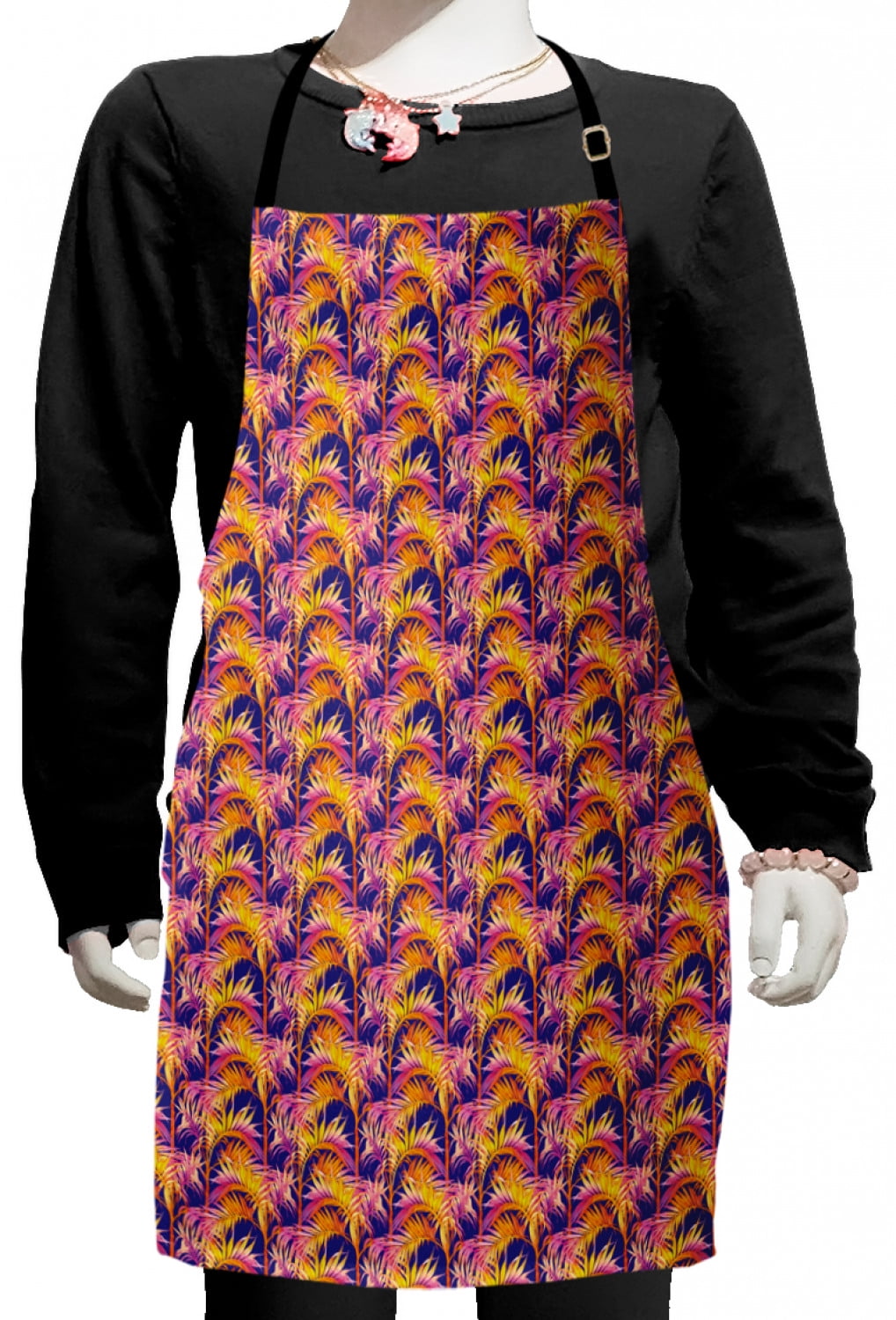 Tropical Kids Apron, Botanical Aloha with Exotic Tree and Leafy ...