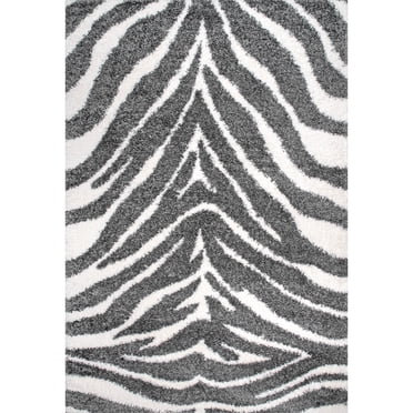 nuLOOM Zebra Hand Tufted Plush Wool Area Rug, 5' x 8', Tan - Walmart.com