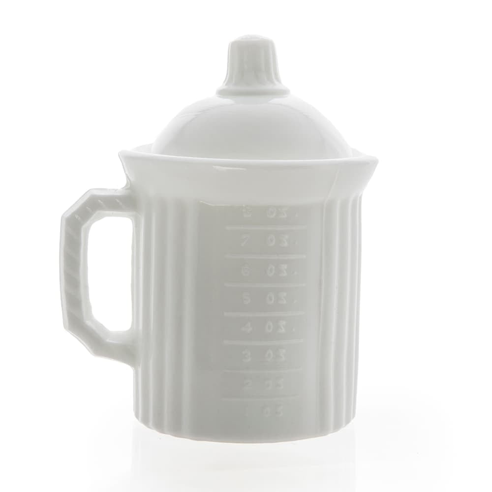 Mosser Glass Old Fashioned Measuring Jar with Lid Ounces and Cups White ...