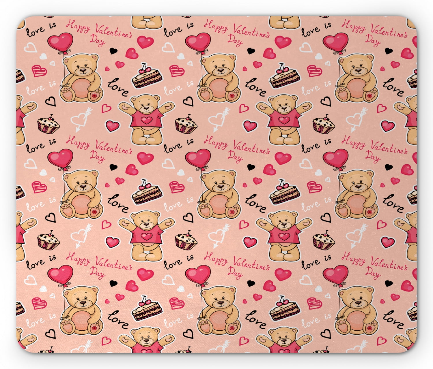 Valentines Mouse Pad, Teddy Bears Celebrating Your Happy Valentines Day ...