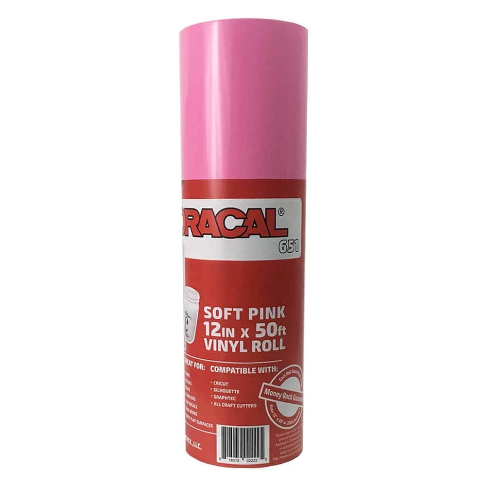 12" x 50ft Roll of Oracal 651 Soft pink Craft Vinyl - Adhesive Vinyl ...