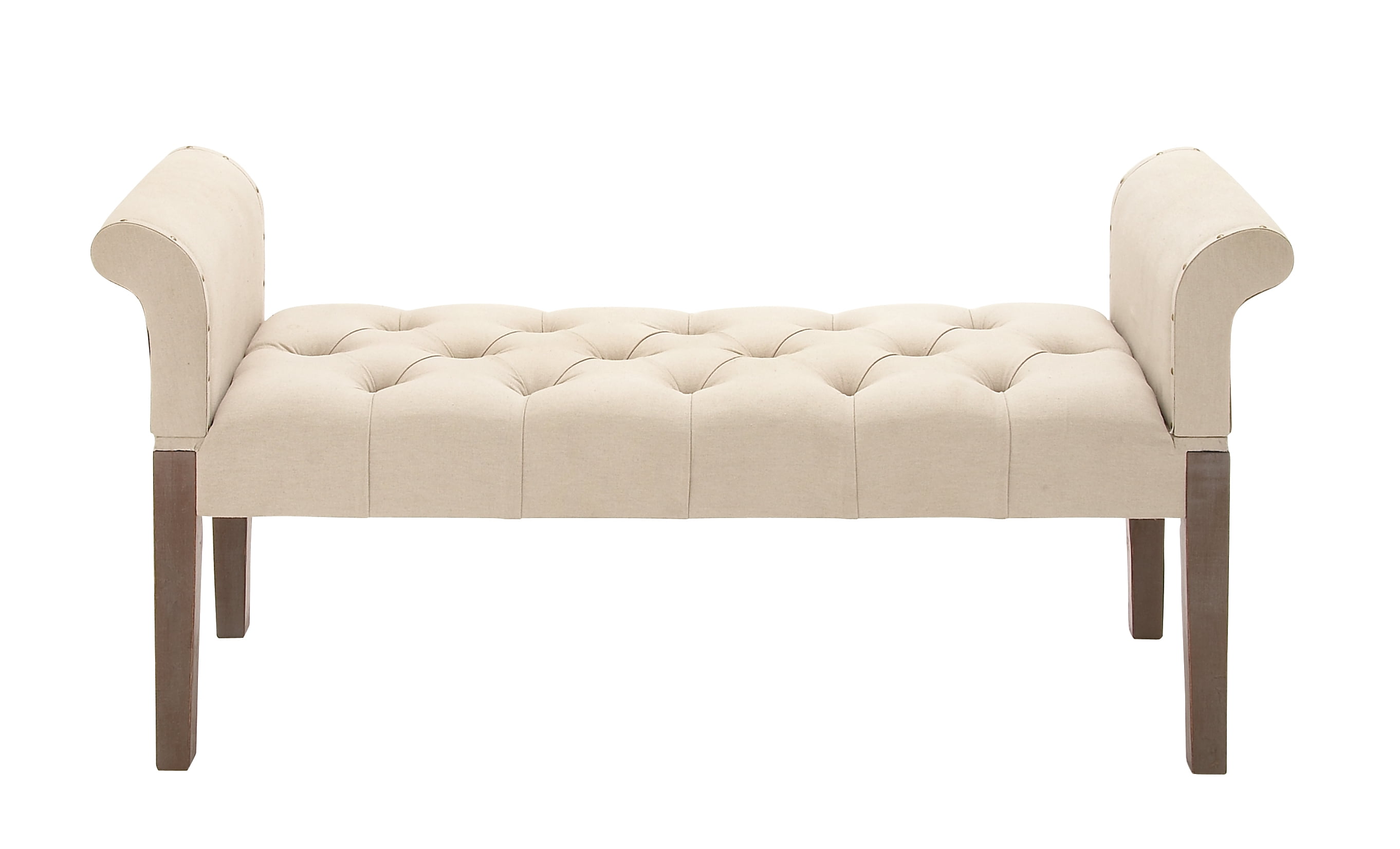 Decmode 26 X 53 Inch Traditional Wooden Cleopatra Cushioned Bench ...