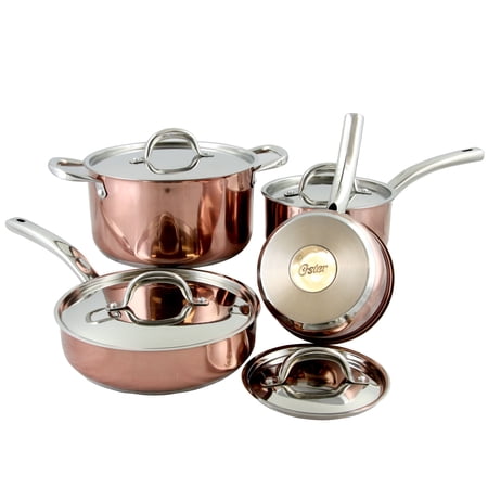 Oster Brookfield 8 Piece Cookware Set in Copper - Walmart.com - Walmart.com