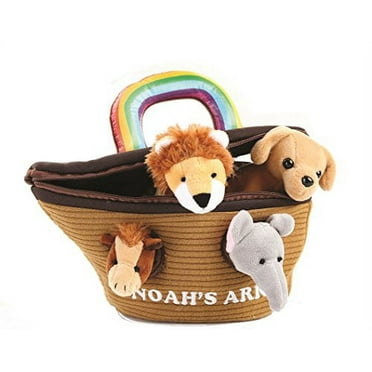 Plush Noah's Ark with Animals - Six (6) Stuffed Animals (Lion, Zebra ...