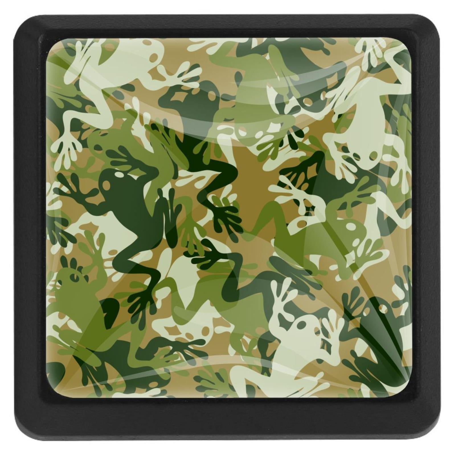 3 Pack Frog Camouflage Square Cabinet Door Knobs Decor for Cupboard ...