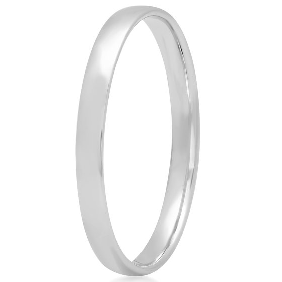 ONLINE - Women's Sterling Silver High-Polish Ring, 2mm - Walmart.com