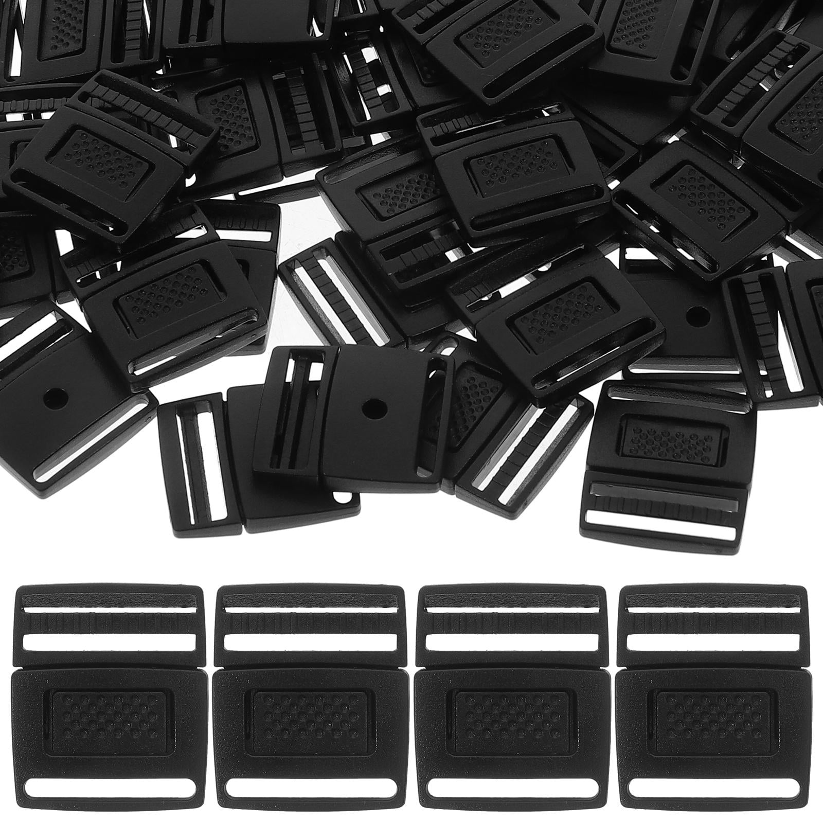 Click here for Compukas 100pcs Center Release Buckles Black Plast... prices