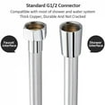 1/1.5/2m PVC Handheld Shower Head Hose Flexible Anti Winding Explosion ...