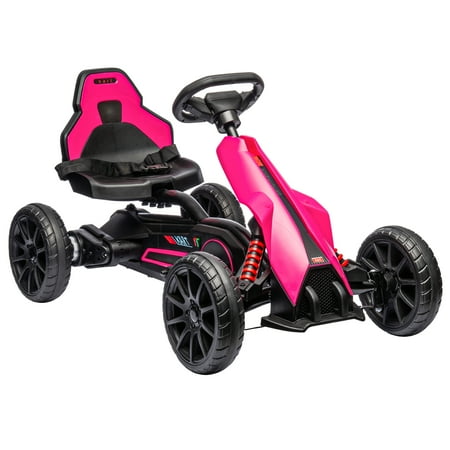 Aosom 12V Electric Go Kart w/ Forward Backward, for 3-8 Years Pink ...