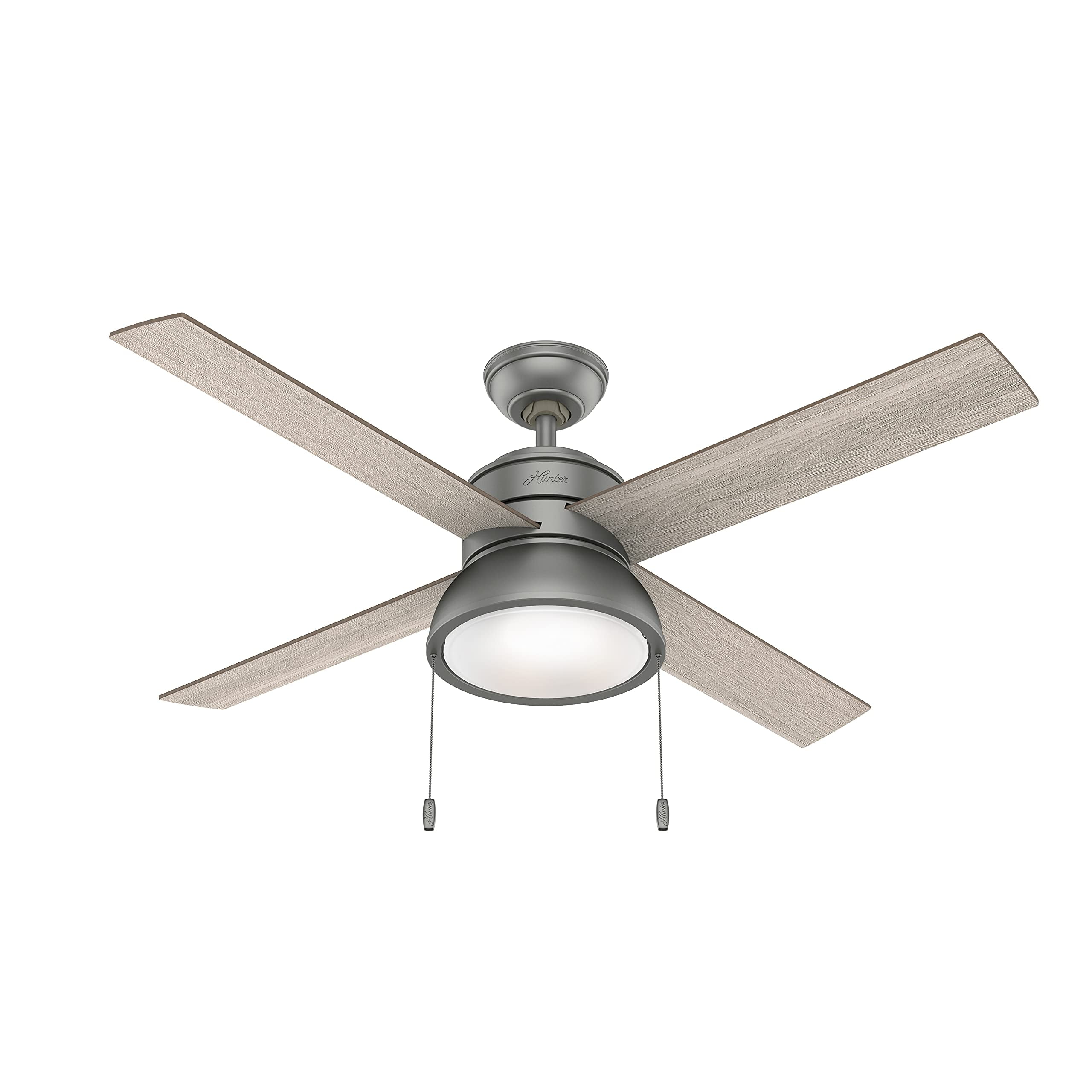 Restored Hunter Fan 52 inch Contemporary Matte Silver Finish Indoor ...