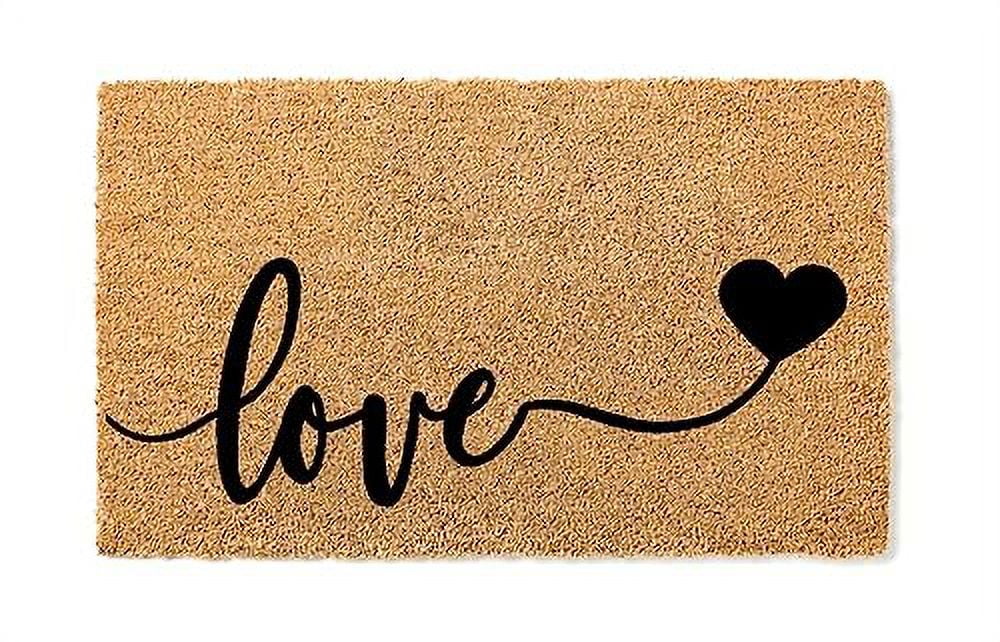 Love Heart Welcome Premium Coir Doormat - Walmart.com
