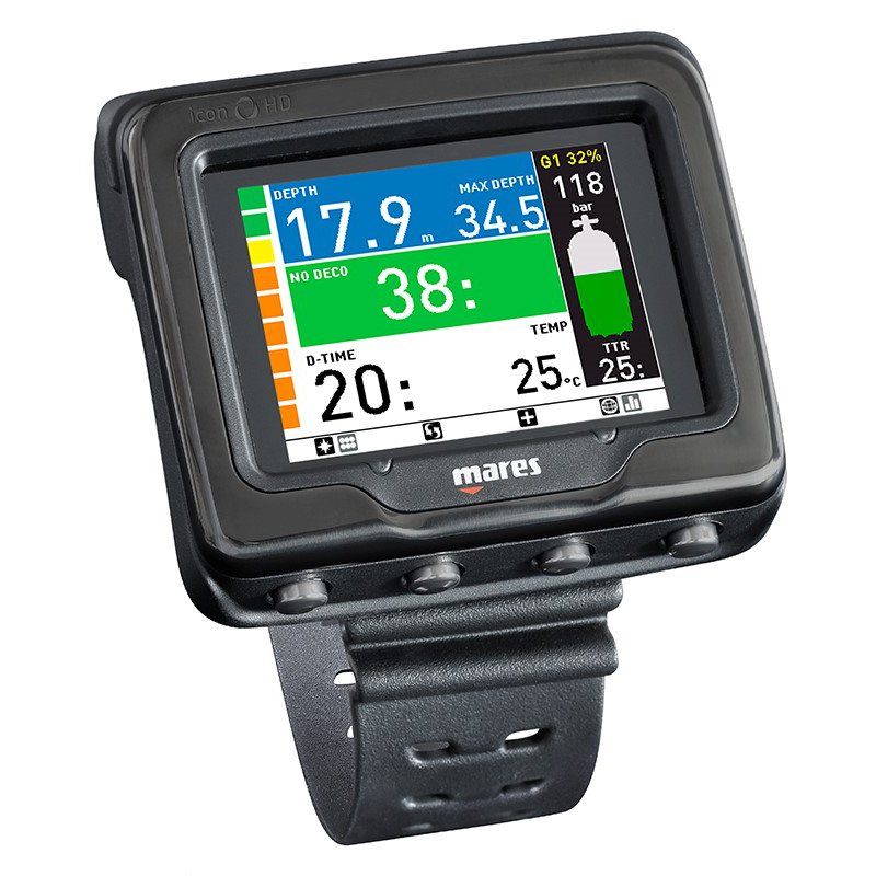 Mares Icon HD Scuba Dive Computer LCD Color Display with Transmitter ...