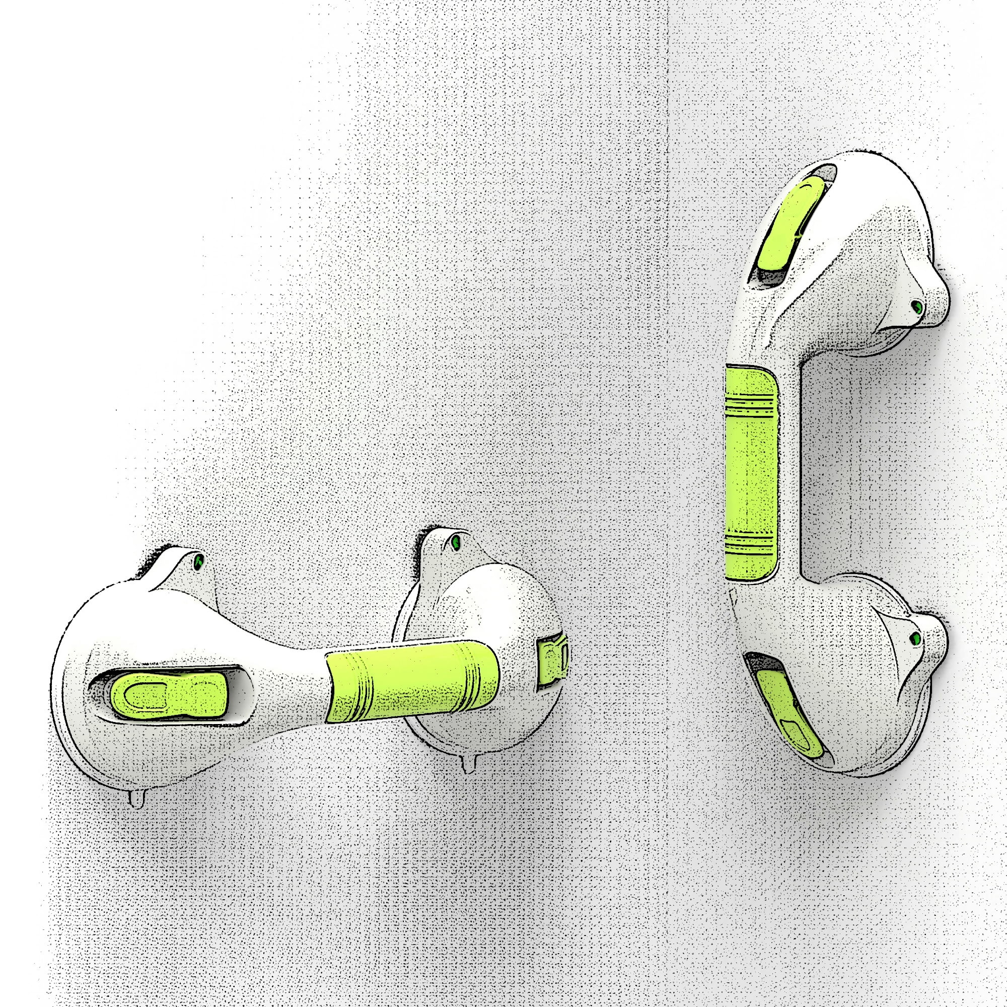 AmeriLuck 12in Balance Assist Bathroom Shower Handle,Suction Bath Grab ...