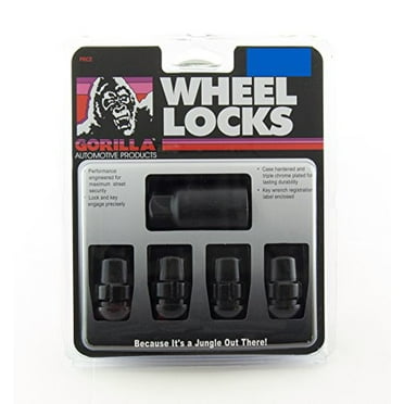 Gorilla Automotive Acorn Black Chrome Wheel Locks, 12mm x 1.25 Thread ...