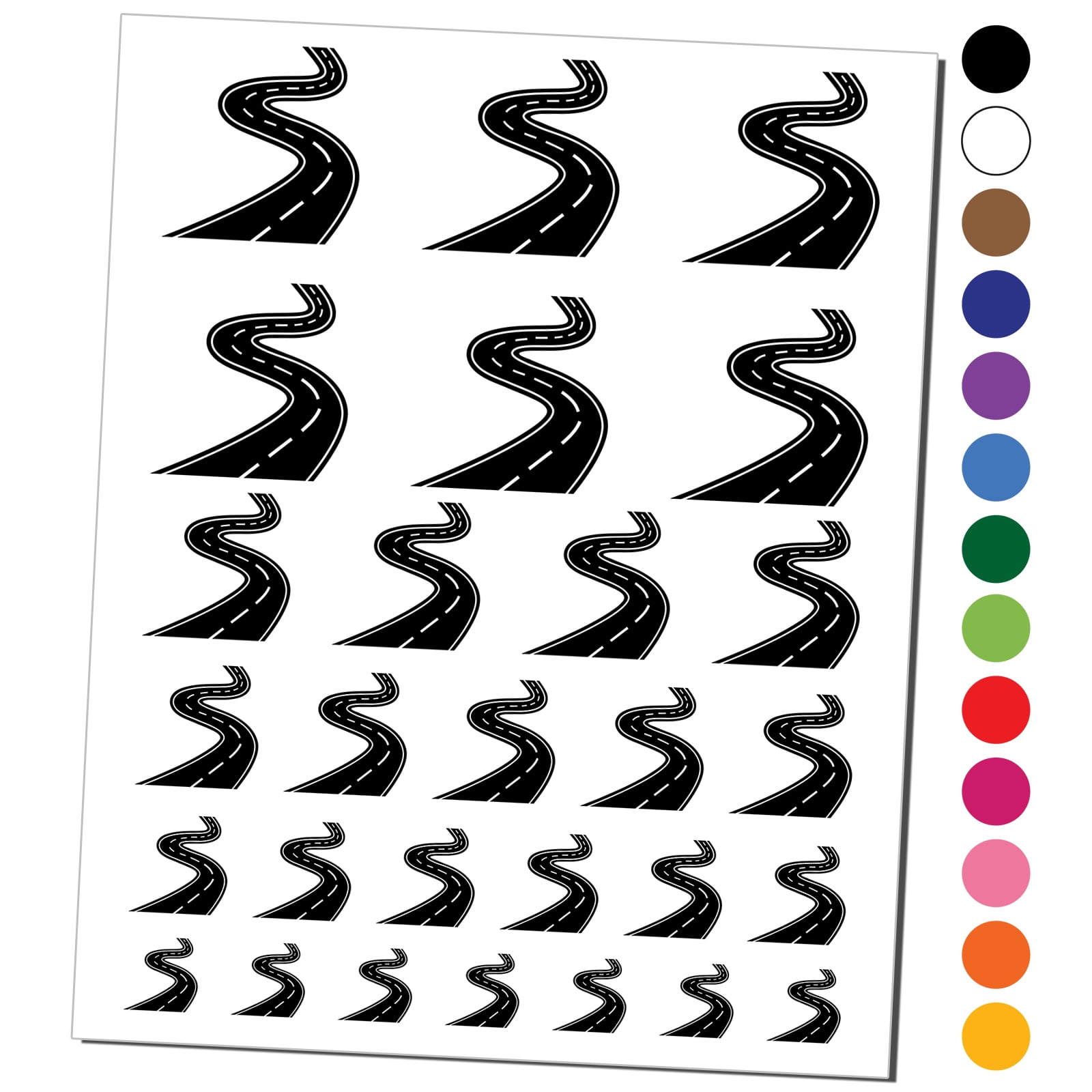 Winding Road Water Resistant Temporary Tattoo Set Fake Body Art ...