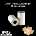 VERIFONE VX520 2-1/4 x 50' THERMAL PAPER 50 ROLLS - Walmart.com