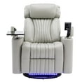 Swivel Power Recliner, Large Size PU Leather Reclining Chair with ...