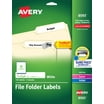 Avery File Folder Labels, 1/3 Cut, 2/3" x 3-7/16", Paper, White, Laser ...