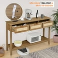 LAZZO Narrow Entryway Accent Storage Furniture, Rattan Console Table ...