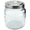 Mason Craft And More 2.7 Liter Square Glass Medium Canister with Pop Up ...