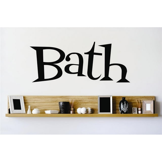 Design With Vinyl Bath Artwork Restroom Toilet Flush Wall Decal for ...