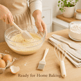 4-Piece Silicone Spatula and Whisk Set, Heat Resistant Non-Stick Rubber ...