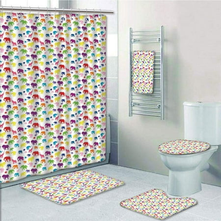 EREHome Elephant Silhouettes in Lively Colors African Safari Fauna ...