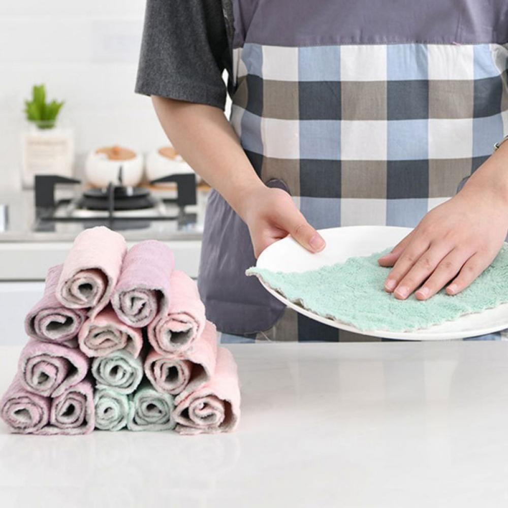 Dishcloths & Kitchen Towels Linens Set of 3 Kitchen Wash Cloth reusable ...