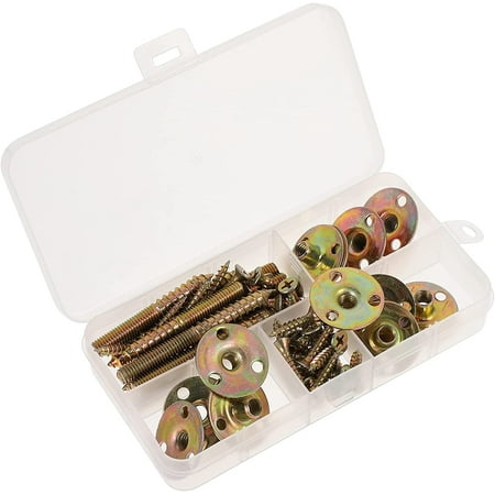 Brad Hole Tee Nut with Mounting Screws Set Three- hole Screw- in T ...