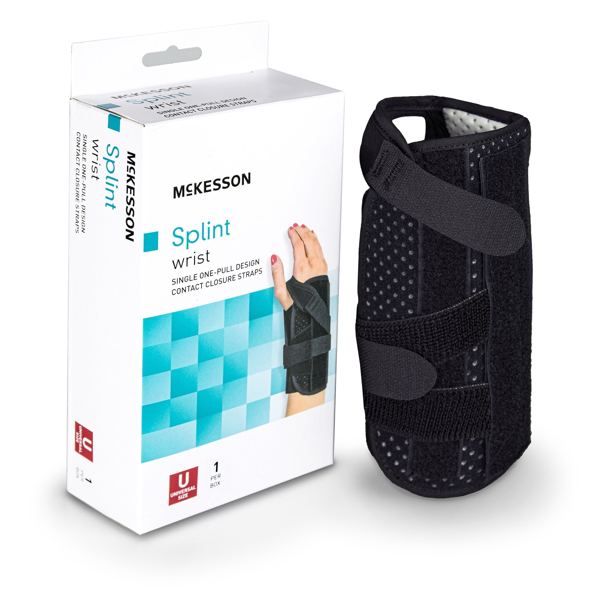McKesson Wrist Splint, One-Pull Design - Elastic Sleeve, Right Hand, 1 ...