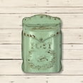 Creative Co-Op Embossed Metal Post Box with Distressed Finish, Aqua ...