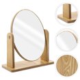 NICEXMAS Small Tabletop Mirror Makeup Mirror Khaki Wood 1Set 9.4X8.7X3 ...
