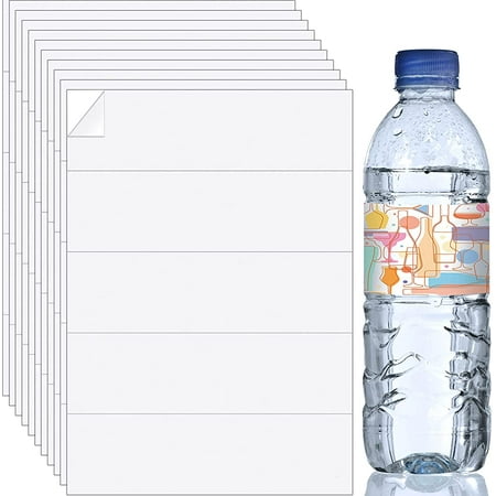 ALmi Label sticker,Blank Water Bottle Label Stickers White Wraparound ...