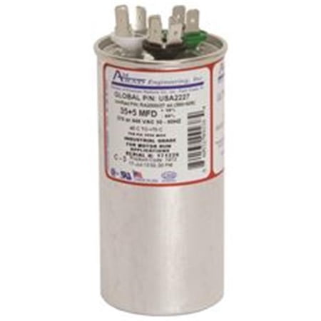 Amrad Engineering 132339 Round USA-Made Motor Run Capacitor, 35-5 MFD ...