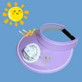 Pompotops Sun Visor Hats with Fan Women, 360 Degree Fan Rotating Sun ...