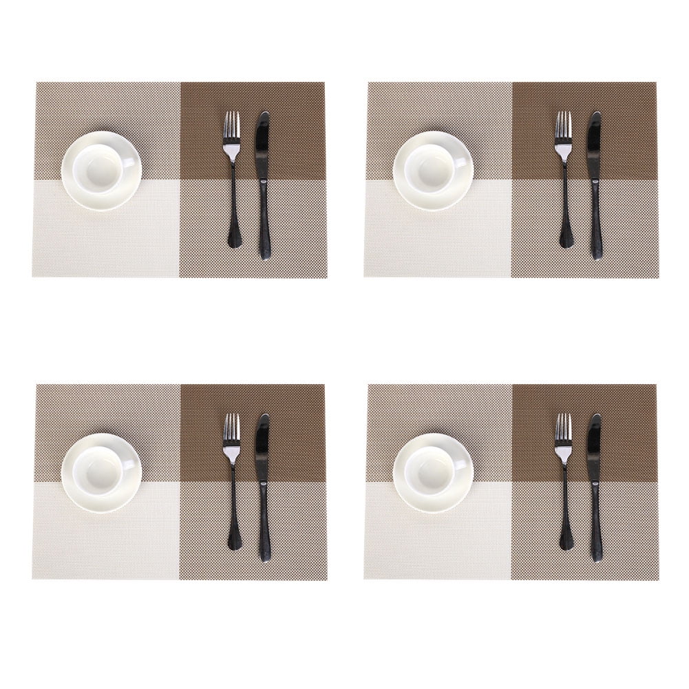 Jaritto Dining Table Placemat Set of 4 Vinyl Washable Non-Slip Heat ...