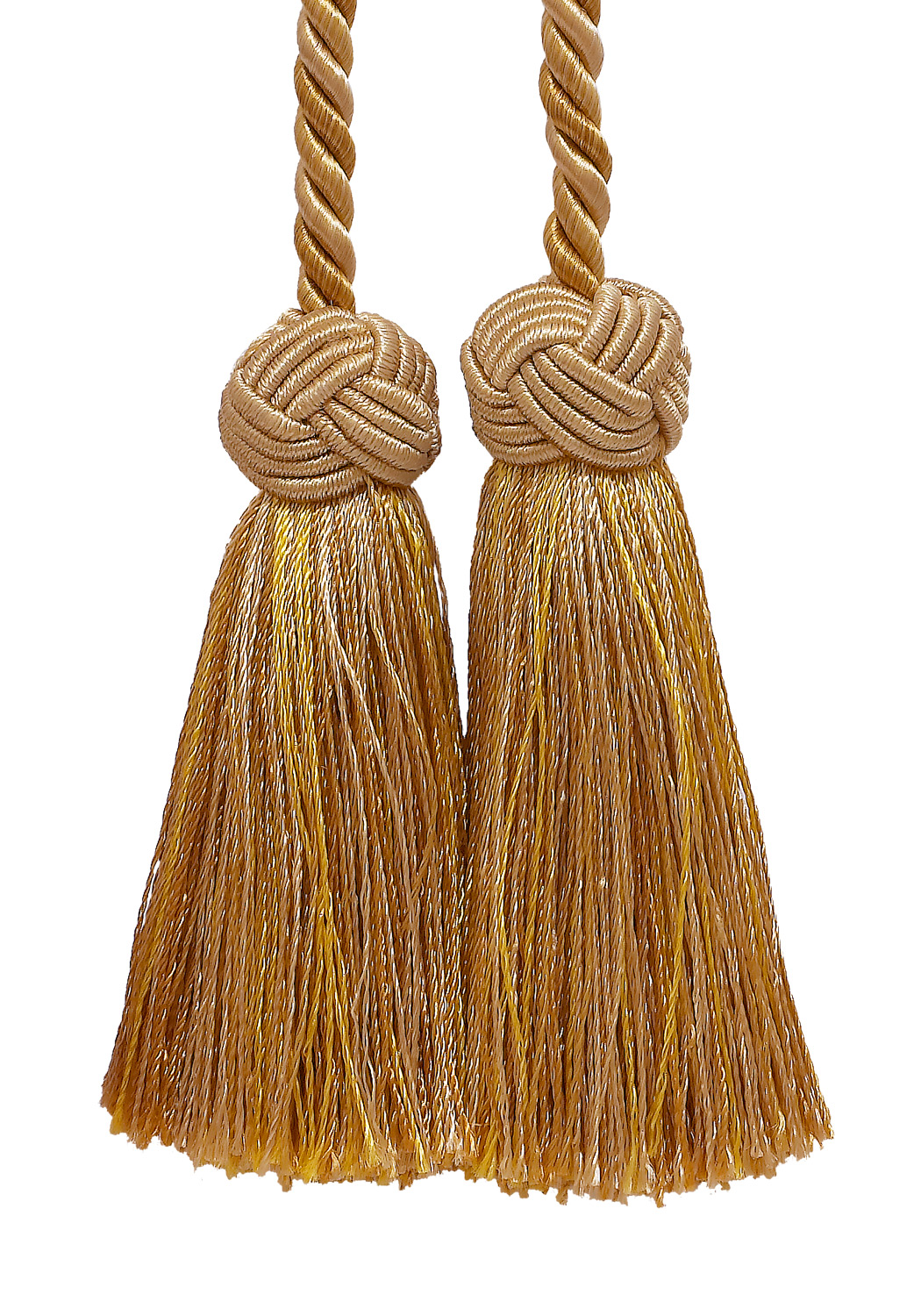 Double Tassel Two Tone Gold Tassel Tie With 3 5 Inch Tassels 20
