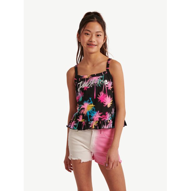 Justice Girl's Peplum Cami Tank, Sizes XS-XLP - Walmart.com