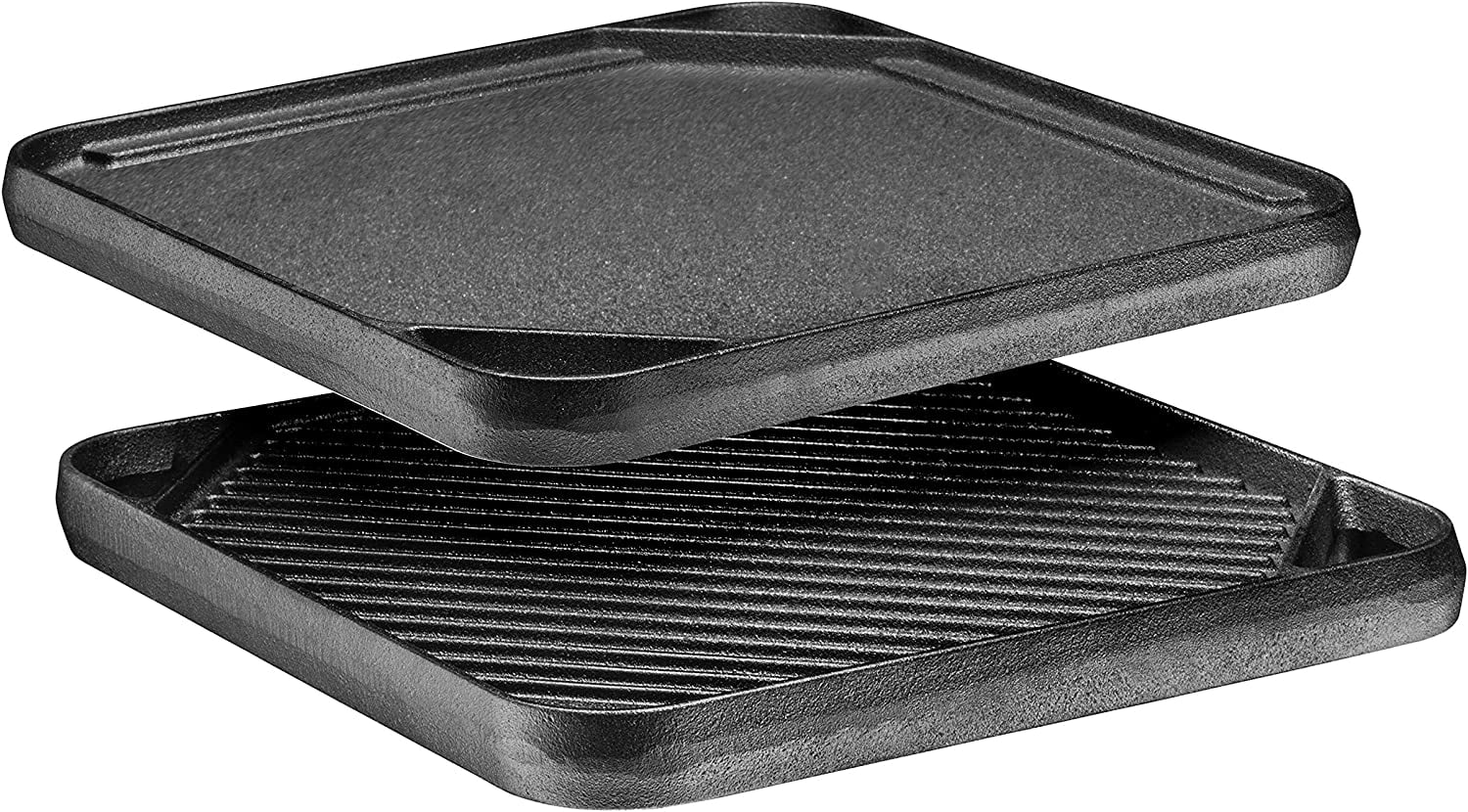 Gas Stovetop, Pre-Seasoned Square Cast Iron Reversible Grill/Griddle ...