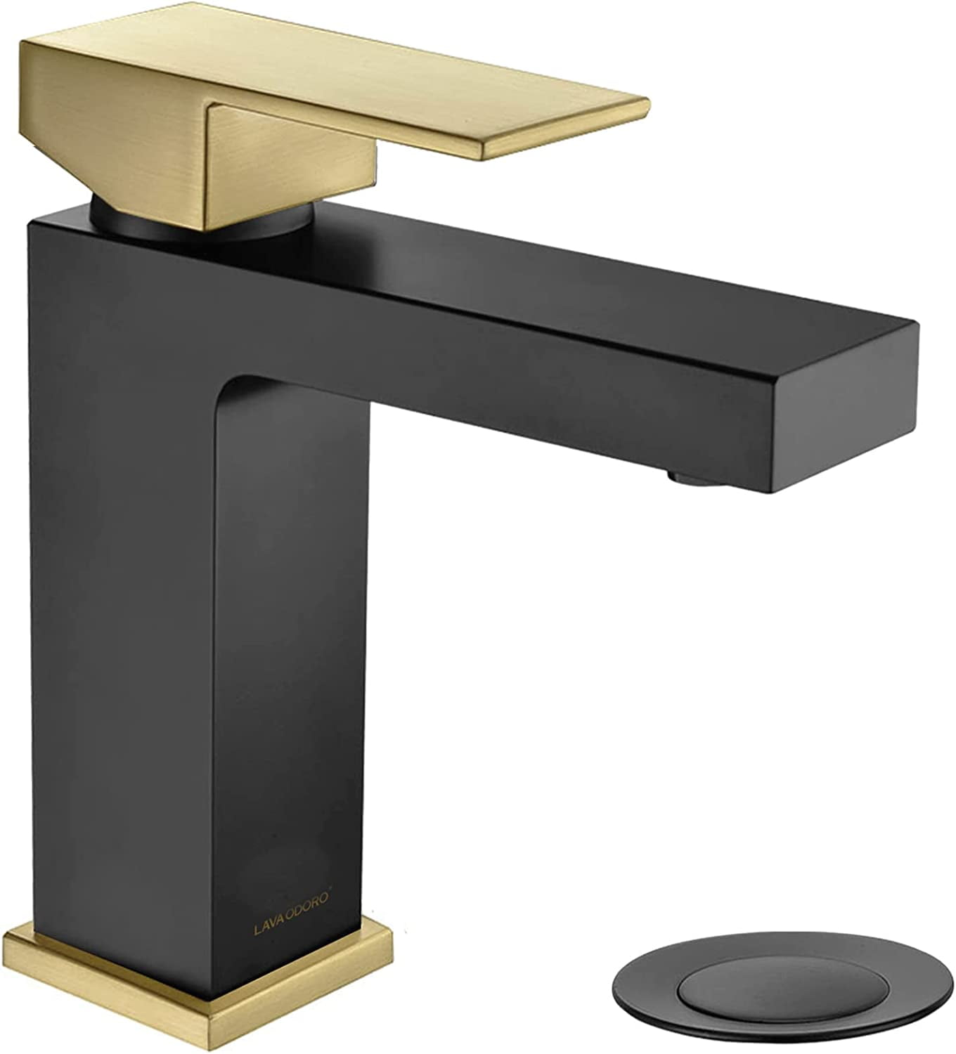 Modern Matte Black Bathroom Faucet Single Handle, Lava Odoro Black Single Hole Bathroom Sink ...