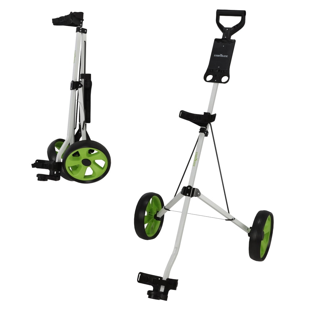 Caddymatic Golf i-Trac 2 Wheel Folding Golf Cart White/Green - Walmart ...